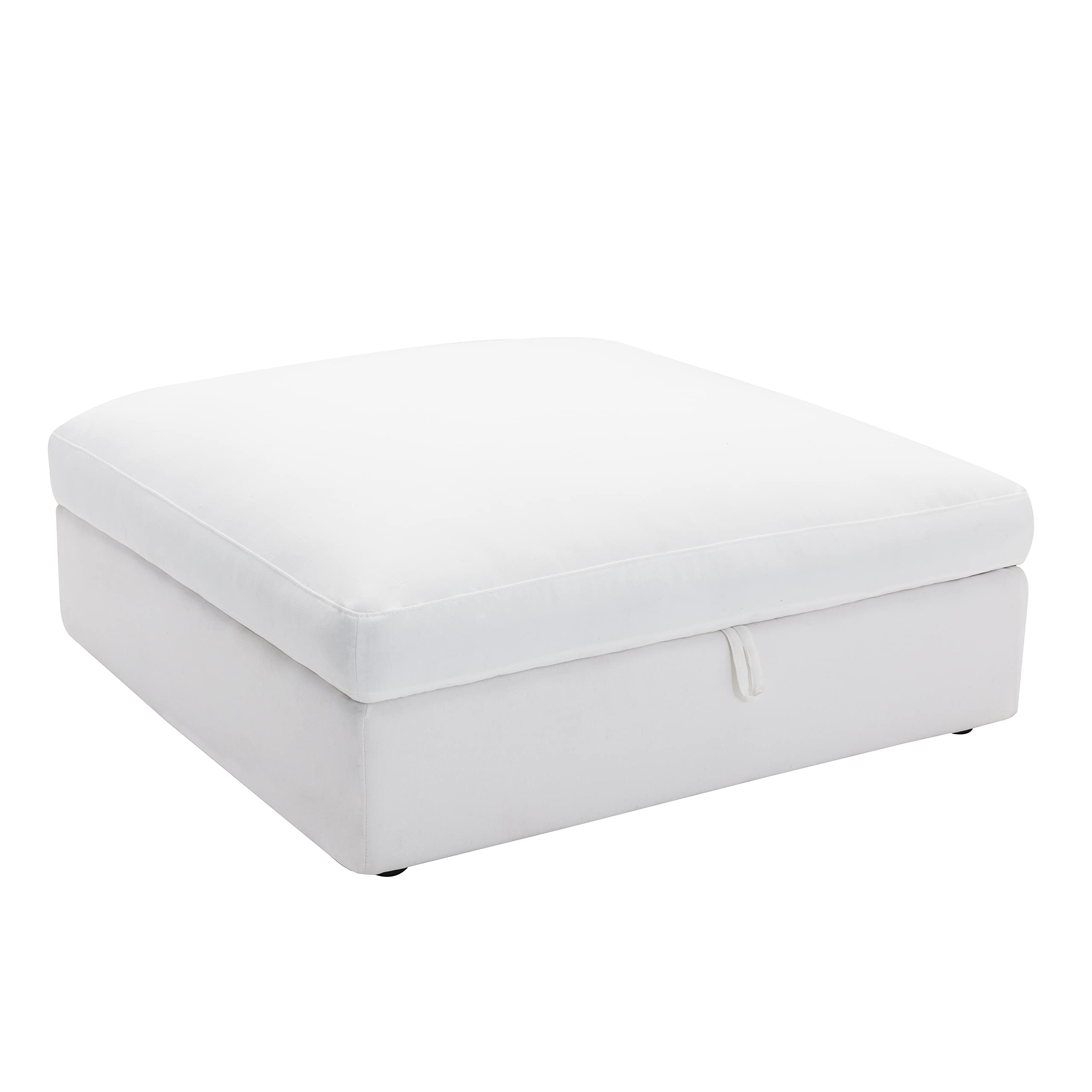 Roundhill Furniture Rivas Contemporary Feather Fill 8-Piece Modular Sectional Sofa with Two Ottomans, White