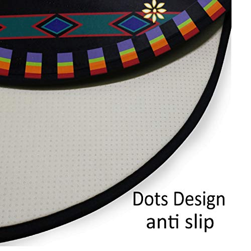 Skull Music Band Round Area Rug Soft Non Skid Easy Clean 3ft Area Carpet Day of The Dead Circle Floor Mat for Living Room Kitchen Bathroom