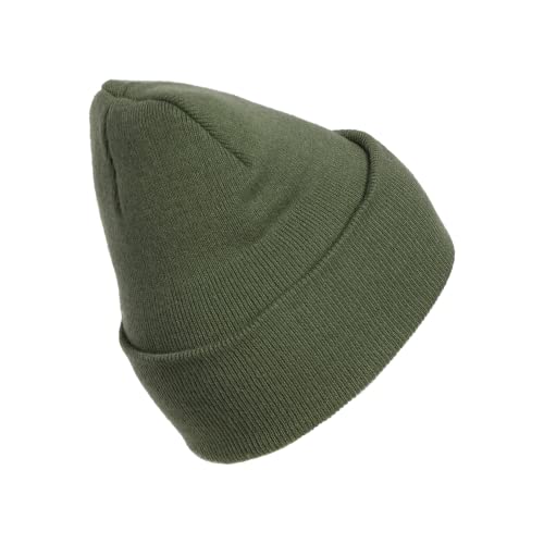 adidas Originals Camo Logo Cuff Fold Beanie, Green Oxide/Collegiate Gold, One Size
