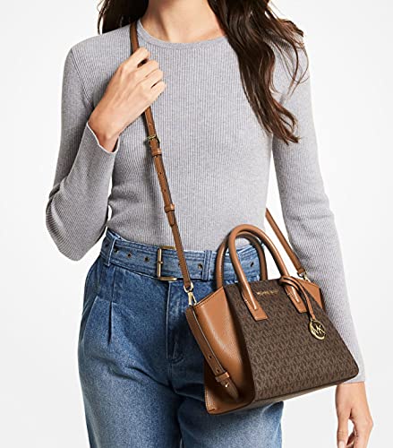 Michael Kors Avril Small Logo Top-Zip Satchel - Brown