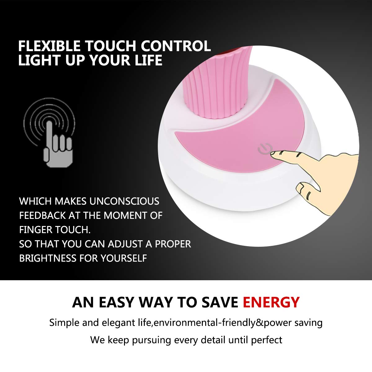 Desk Lamp for Kids - Uniwit Sunflower LED Charging Table Lamp Support Eye Protection Small Desk Folding for Reading,Study and Office, Adjustable Brightness - Pink