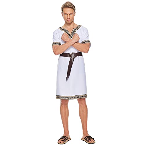 FantastCostumes Unisex Adult's Roman Warrior Costume Halloween Ancient Greek Cosplay Costume, White