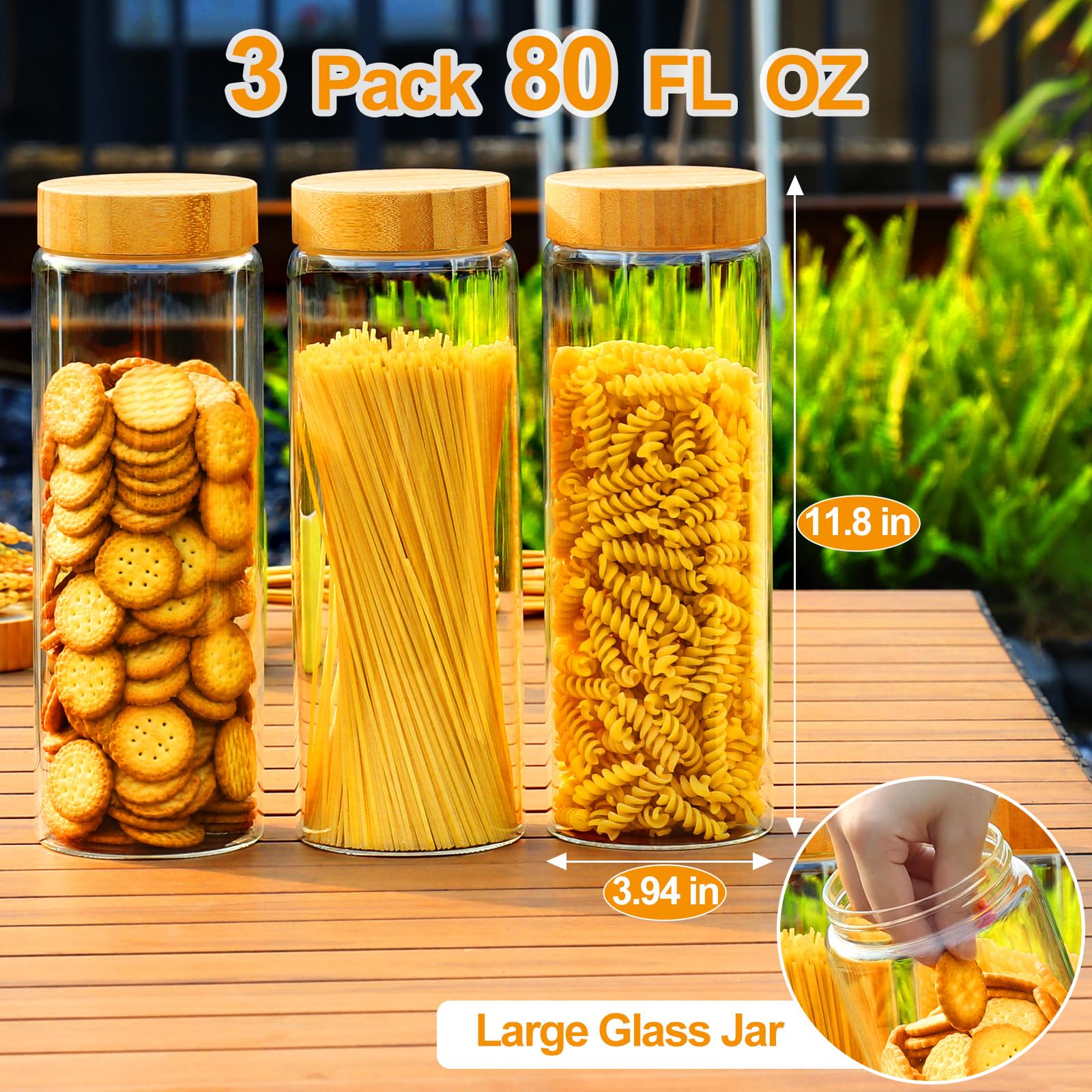 AISIPRIN 12 Pcs Glass Spice Jars with Bamboo Airtight Lids and 114 Labels - 9oz Small Food Storage Containers for Kitchen, Coffee, Herb - Marker and Brush Included