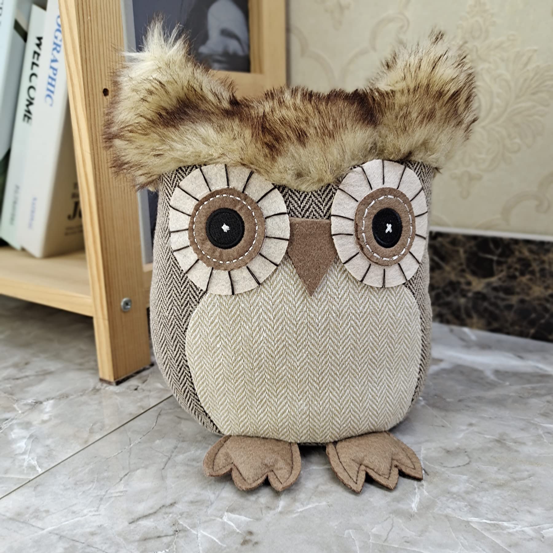 Fabric Animal Door Stopper Gifts for Mom Decorative Doorstops Book Stopper Wall Protectors Anti Collision Cute Owl