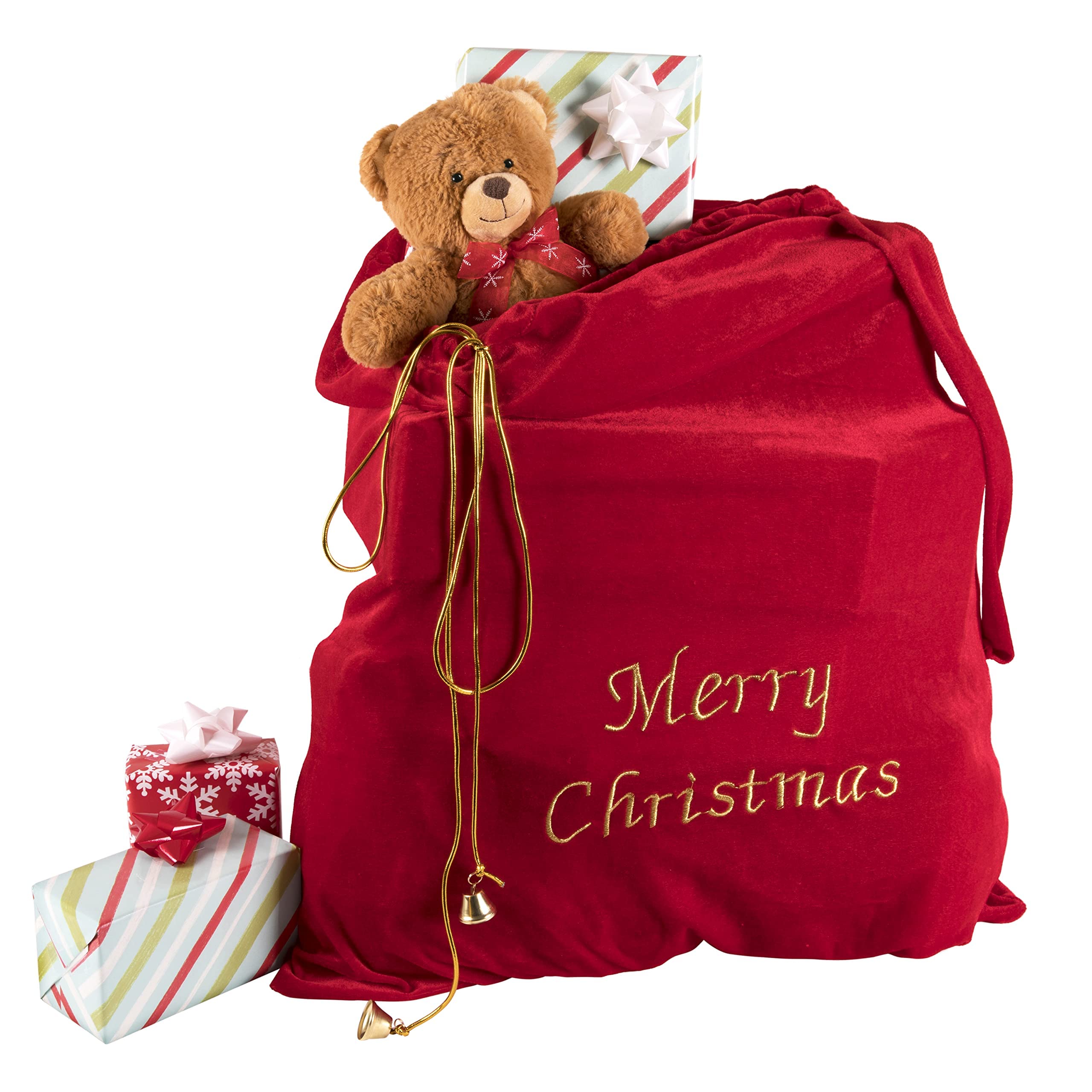 Kangaroo One Merry Christmas Santa Sack I Perfect Christmas Santa Bag I Large Santa Sacks Drawstring Christmas Bags I Santa Claus Costume Christmas Sacks for Presents I Santa Bags for Gifts 28 x 32 In