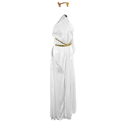 Grecian Goddess Women’s Halloween Costume - White Greek Dress (X-Large)