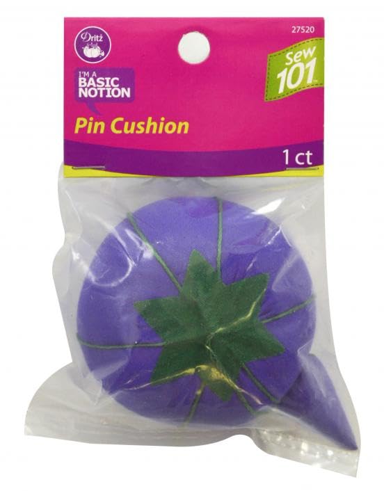 Dritz Sew 101 Tomato Strawberry Emery, 2-3/4", 1 Count, Assorted Colors Pin Cushion, Lime, Pink, Purple
