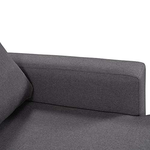 DHHU Living Room Furniture Set, Modern Style Upholstery Sofa with Storage Space/2 Tossing Cushions,Grey