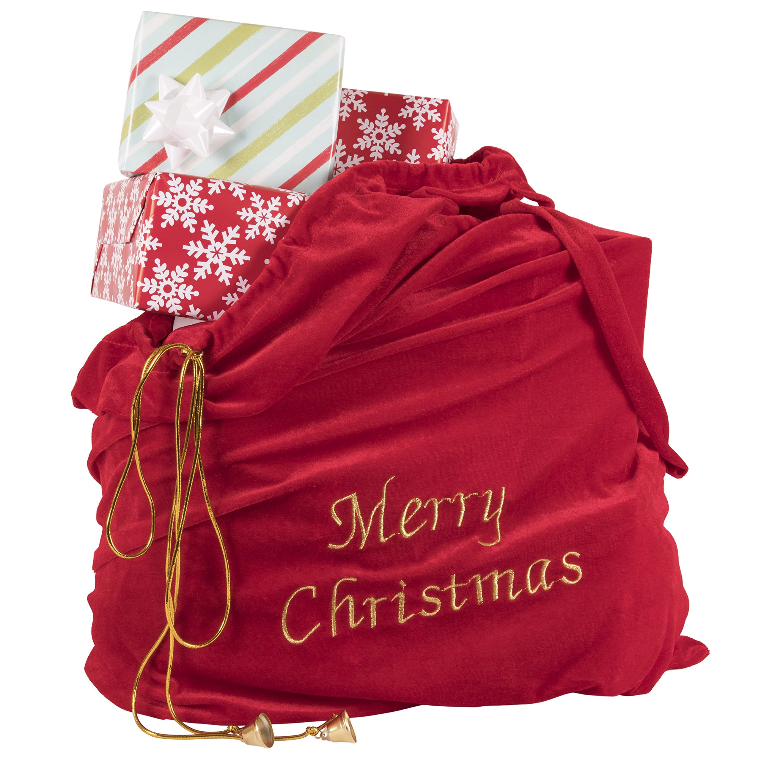 Kangaroo One Merry Christmas Santa Sack I Perfect Christmas Santa Bag I Large Santa Sacks Drawstring Christmas Bags I Santa Claus Costume Christmas Sacks for Presents I Santa Bags for Gifts 28 x 32 In