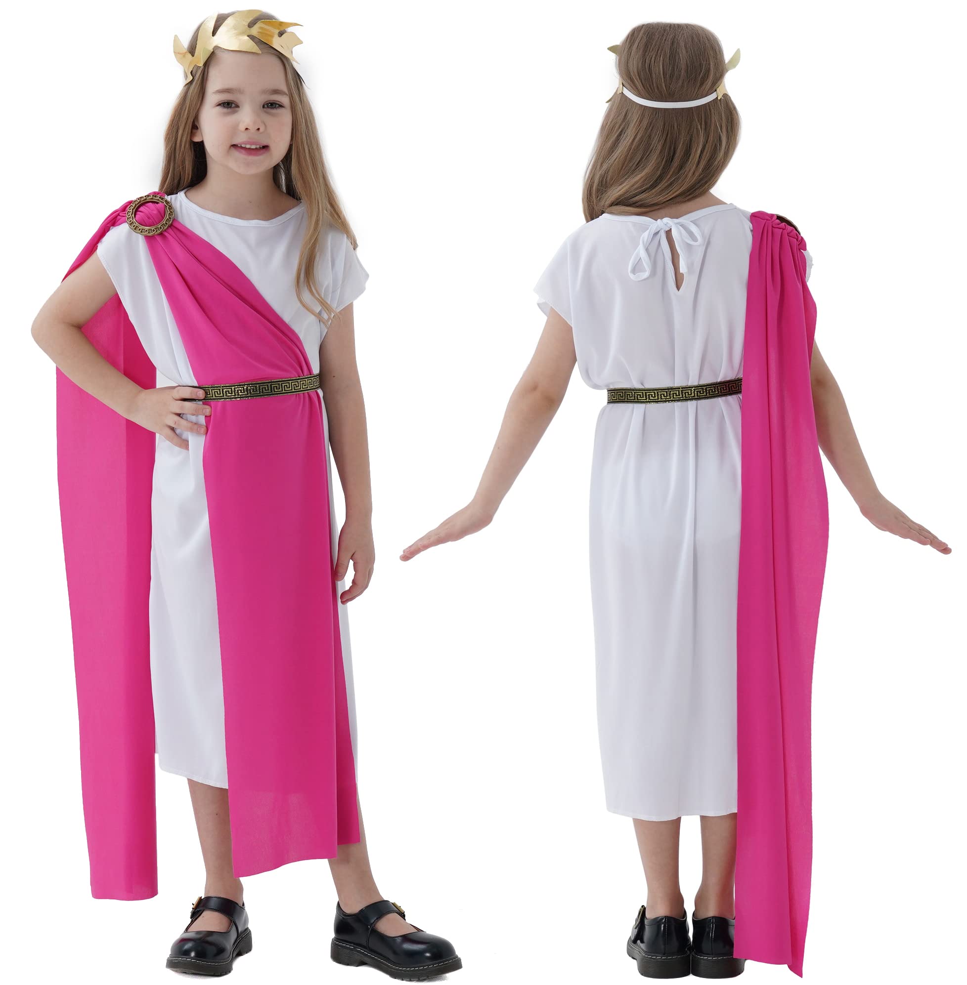 TOGROP Greek Toga Costume for Kids Girls Ancient Greece Mythos Philosopher Rome Nobility Cosplay 2-7 Years