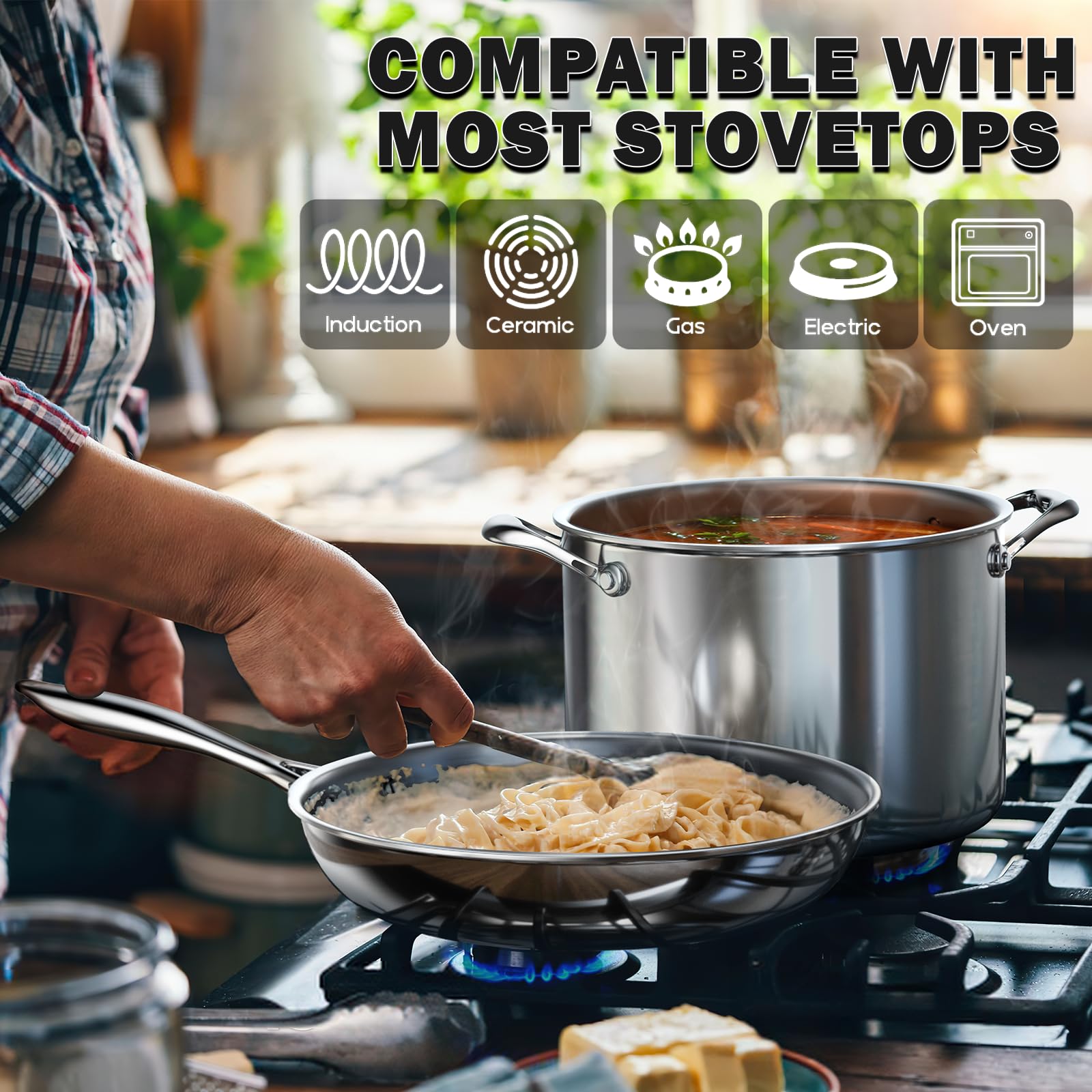 Cooks Standard 3-Quart Multi-Ply Clad Stainless Steel Saucepan with Lid