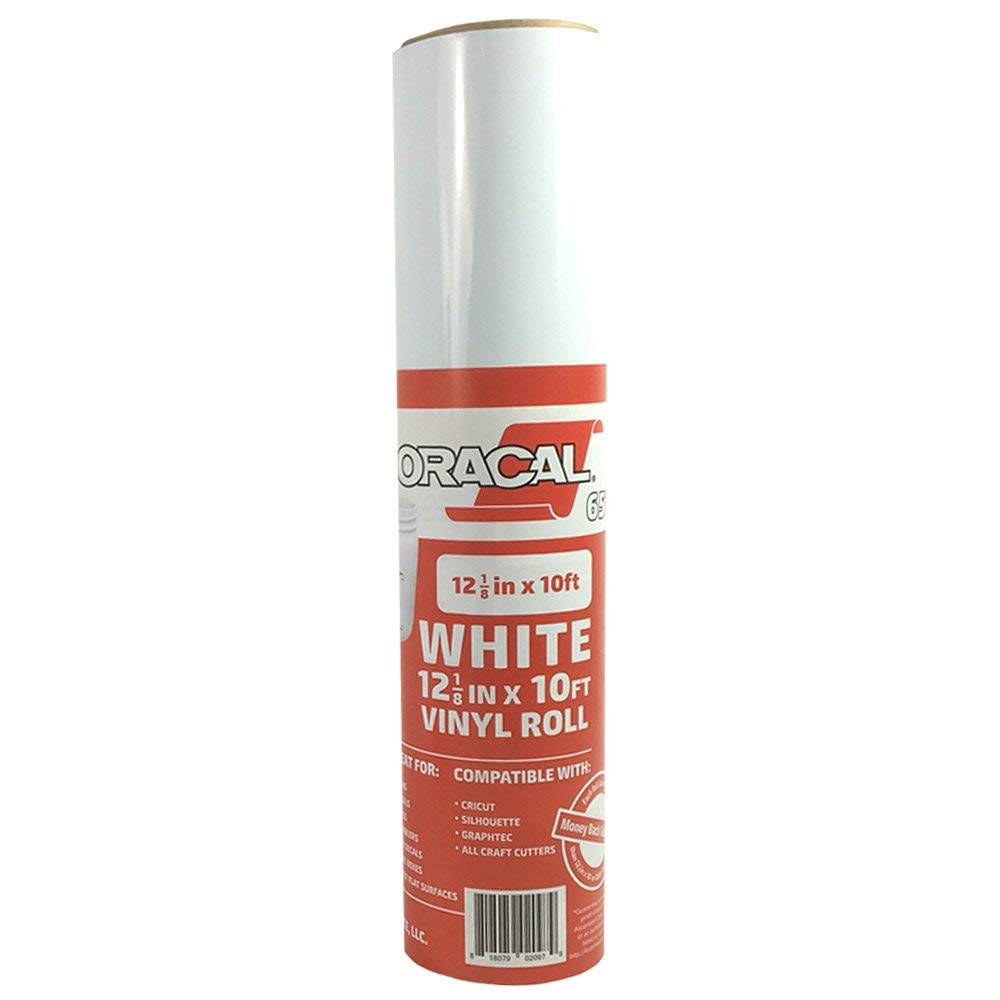 ORACAL 651 Rolls of Vinyl for Cricut, Silhouette, Cameo, Craft Cutters, Printers, and Decals - Gloss Finish - Outdoor and Permanent (12.125" x 10ft, White)