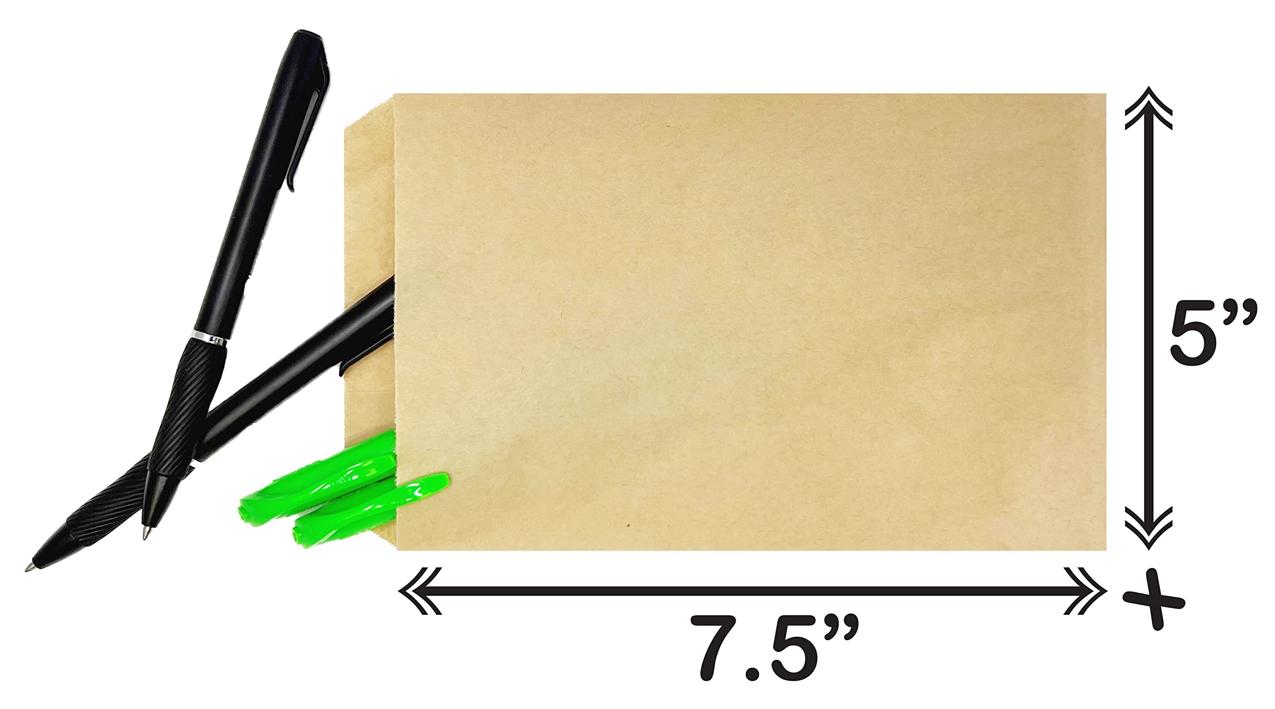 5"x7.5" - 200 Count - Flat Brown Kraft Paper Bags by Flexicore PackagingĀ®, Shopping, Mechandise, Party, Gift Bags