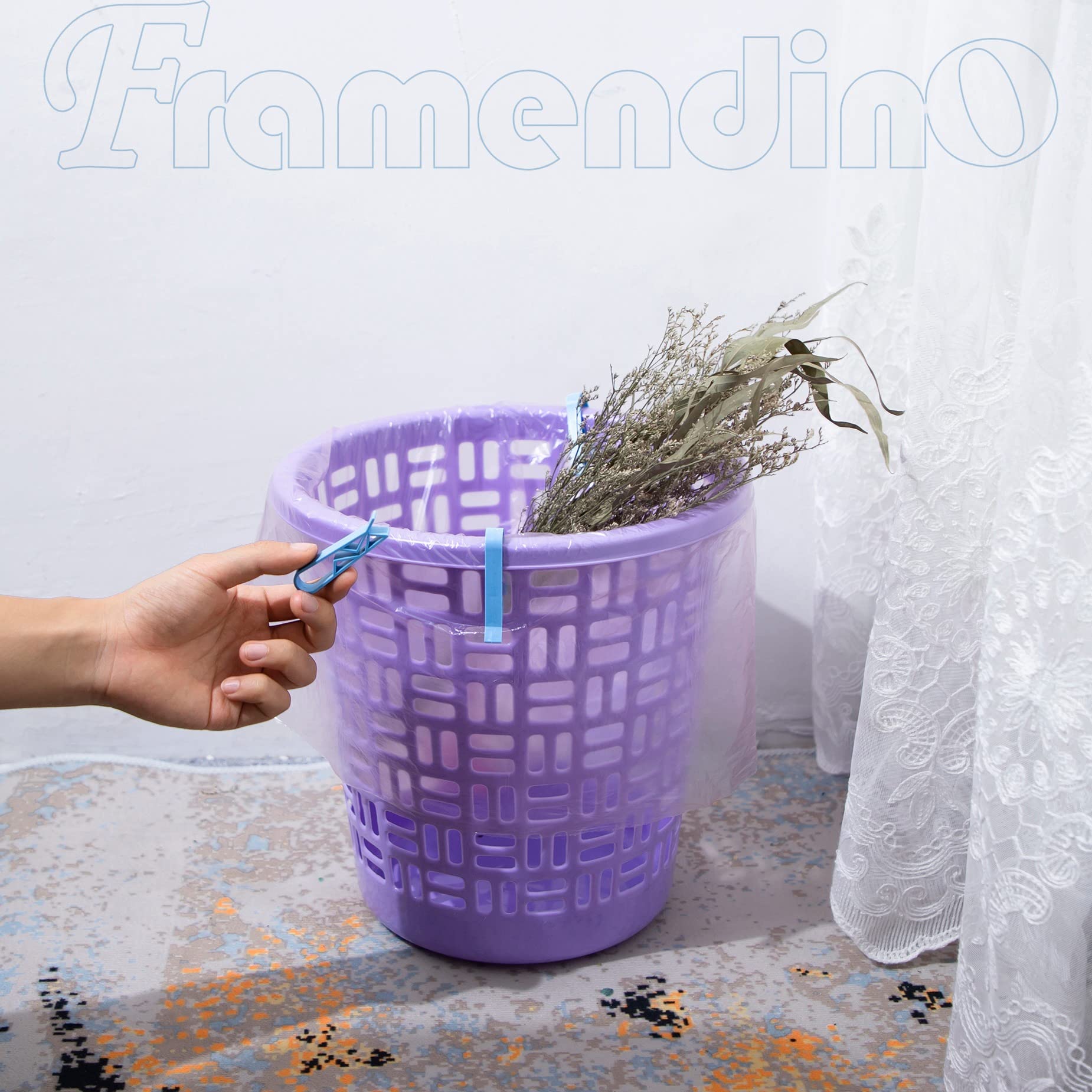 Framendino, 10 Pack Garbage Bin Clips Trash Bag Clips Plastic Washroom Trash Can Bag Clips Waste Basket Garbage Bin Clamp Rubbish Bag Clips Anti-Slip Fixation Clip Holder for Home Office