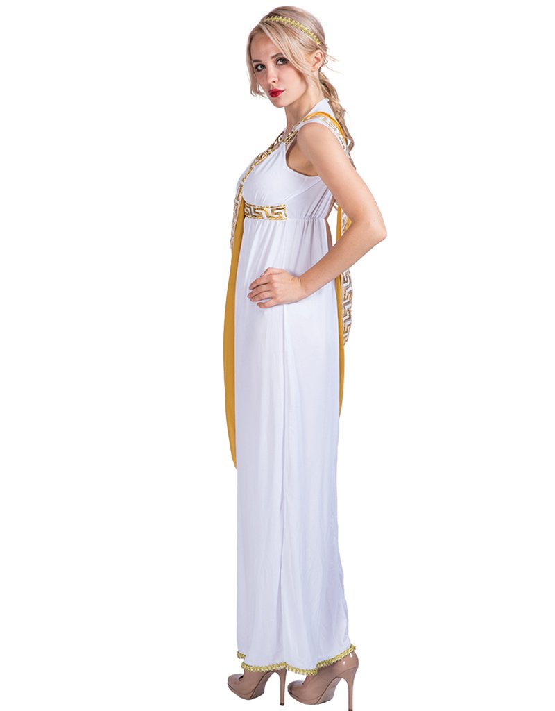 EraSpooky Women's Roman Lady Greek Goddess Costume (PlusSize) White