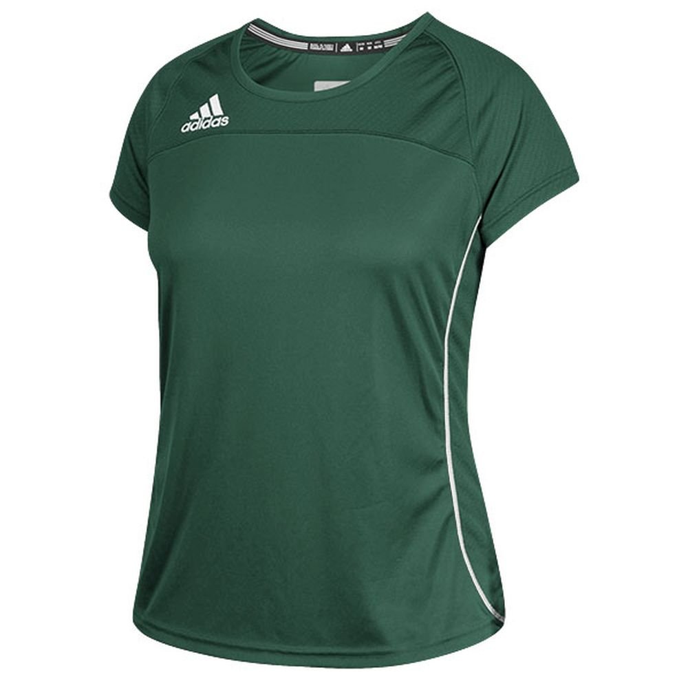 adidas Womens Utility Cap Sleeve Jersey S Dark Green-White