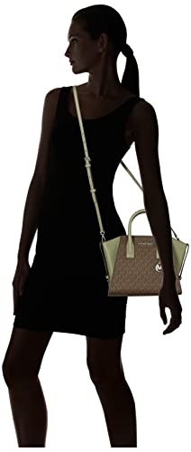 Michael Kors Avril Small Leather Top Zip Satchel Crossbody Brown MK Army Green