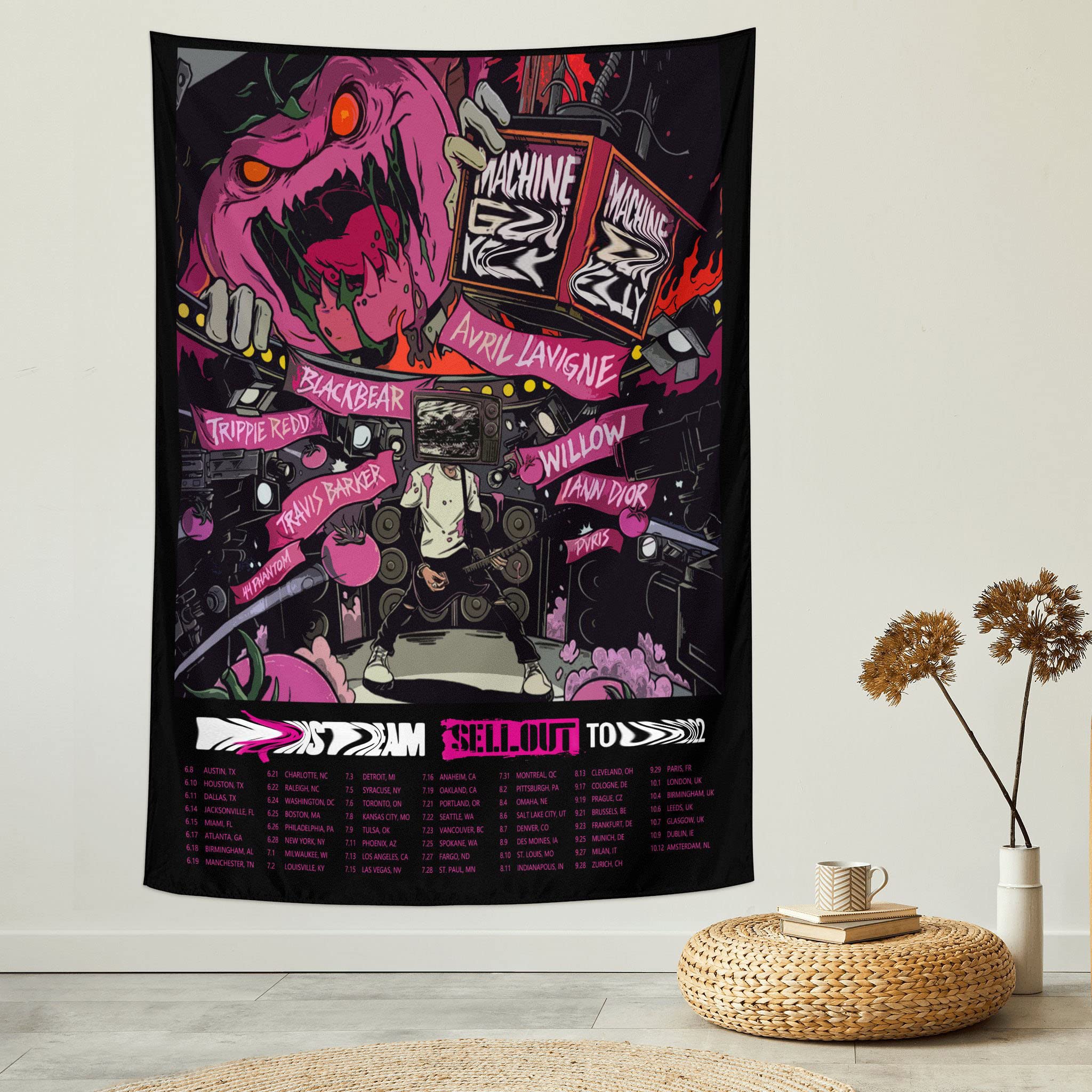 Zusvus Tapestry Wall Hanging Funny Rapper Tapestry Pop Home Decoration for Living Room Bedroom Dorm Decor 40"x60"