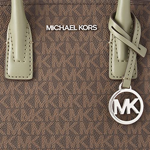 Michael Kors Avril Small Leather Top Zip Satchel Crossbody Brown MK Army Green