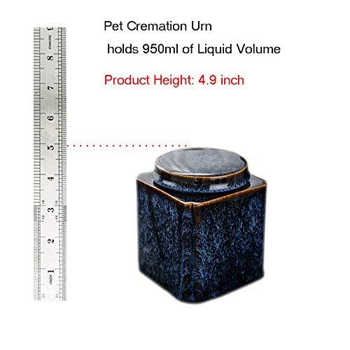by Unbranded Keepsake Urns Ashes Ceramics, Small Urns For Human Ashes, Cremation Urns for Ashes Unique Handmade Products and Ashes Urn, Display Burial at Home or Office Decor (Blue)