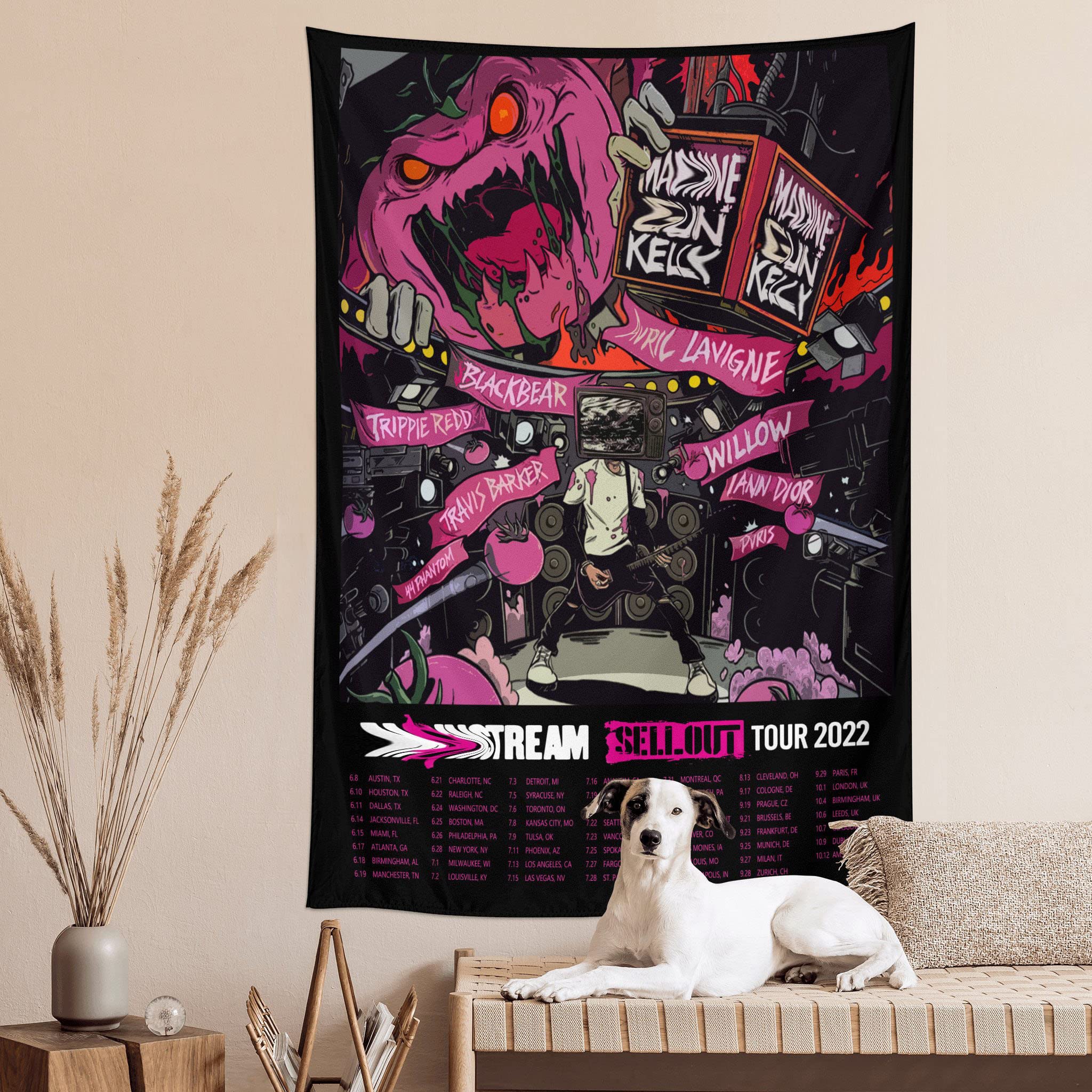Zusvus Tapestry Wall Hanging Funny Rapper Tapestry Pop Home Decoration for Living Room Bedroom Dorm Decor 40"x60"