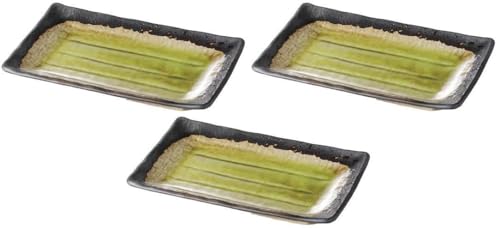 セトモノホンポ(Setomonohonpo) Set of 3 Yellow Koku 7.0 Baking Dishes [8.5 x 5.3 x 1.3 inches (21.5 x 13.5 x 3 cm) | Baking Plates