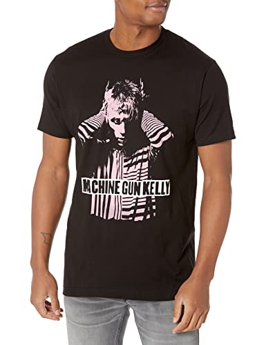 Machine Gun Kelly Men's Standard MGK Born with Horns Unisex T-Shirt, Black, X-Large