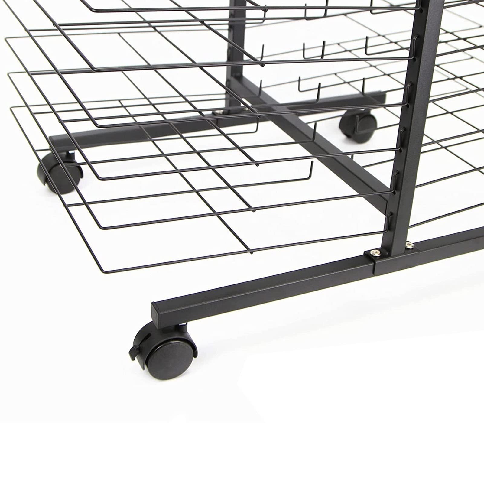 JIAHESHYP Art Drying Rack for Artist Painting Panels, A3 Paper & Prints, Metal Steel Double Sided 50 Wire Shelves Drying Rack Artwork Organizer for Classroom, Art Studios and Home Use, Black