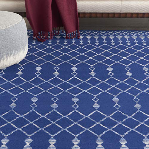 Nourison Whimsicle Moroccan Navy 8' x 10' Area -Rug, Easy -Cleaning, Non Shedding, Bed Room, Living Room, Dining Room, Kitchen (8x10)