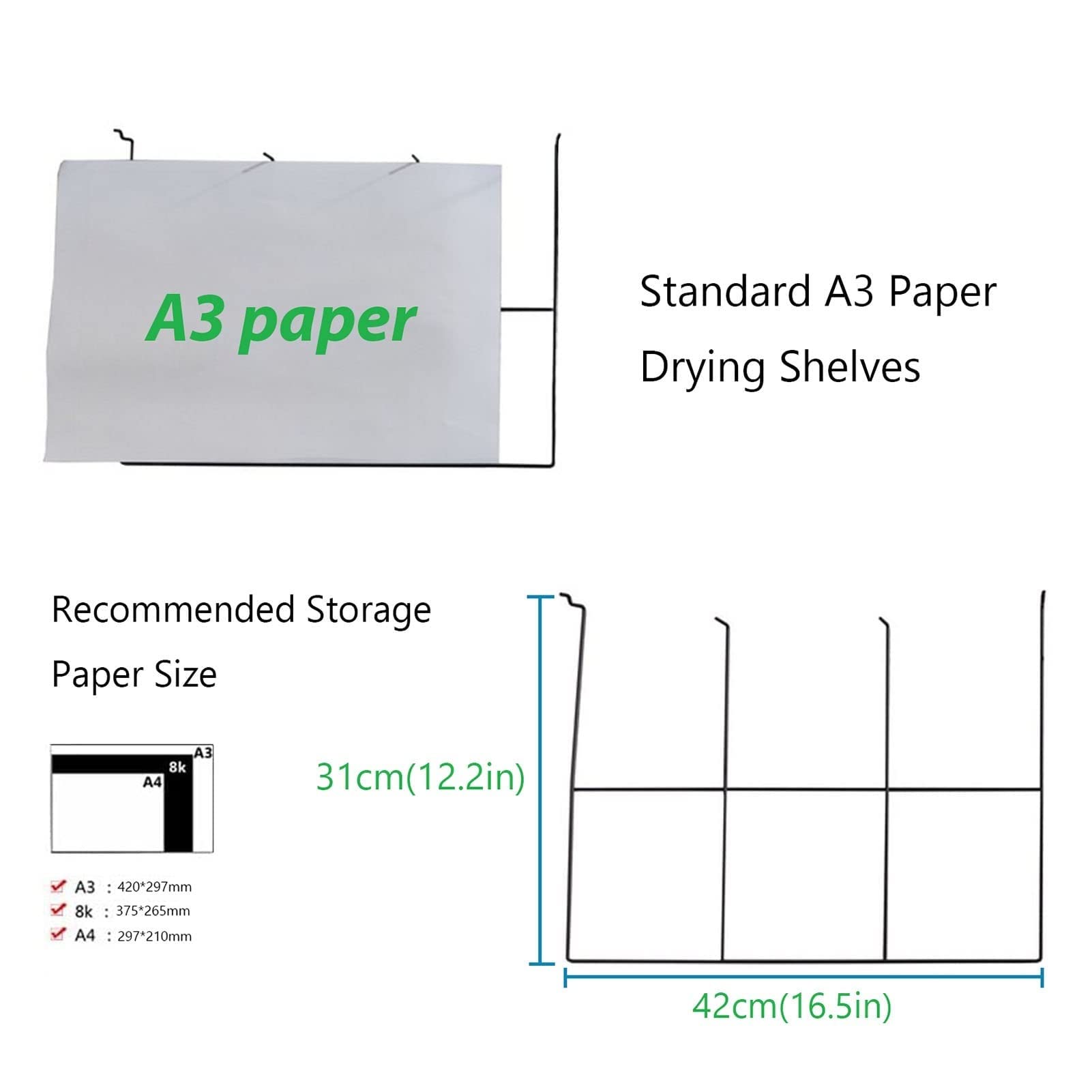 THEGA Artwork Storage Display Rack - Metal Steel Double Sided Artwork Drying Rack with 20 Wire Shelves for Classrooms Paintings, Art Studios and Home Use, Black Powder Coated Finish