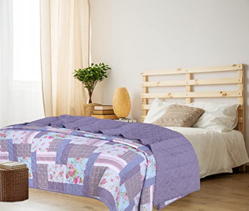 Ruvanti 100% Cotton Throw Blanket 50x70 Inch. Soft, Cozy & Warm Throw Blanket for Couch, Sofa & Bed. Lightweight, Luxury Blankets & Throws Prefect for All Seasons. Pink, Yellow Floral Reversible Print