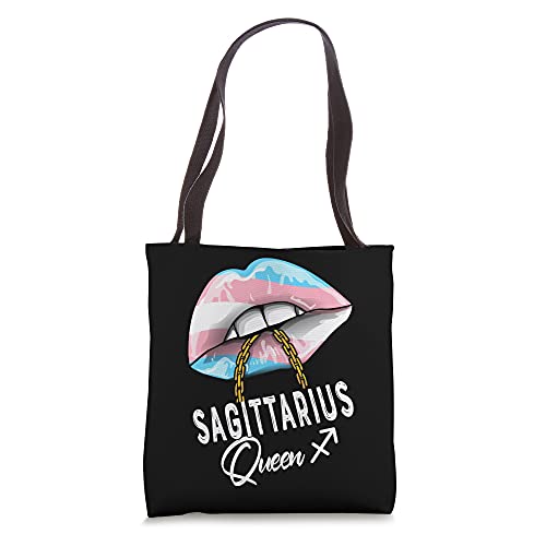 Transgender Pride Sexy Lips Sagittarius Queen Birthday Tote Bag