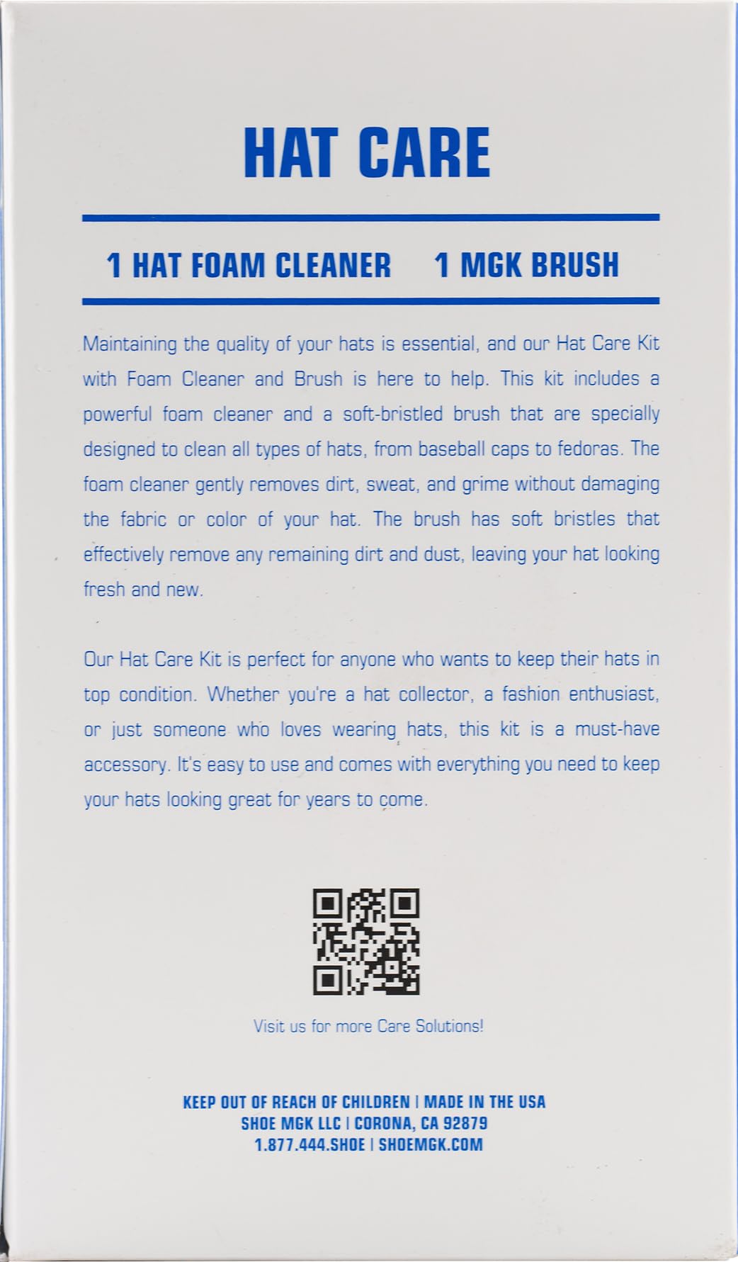 Shoe MGK Hat Cleaner Kit - Foam Cleaner & Brush for All Hat Types