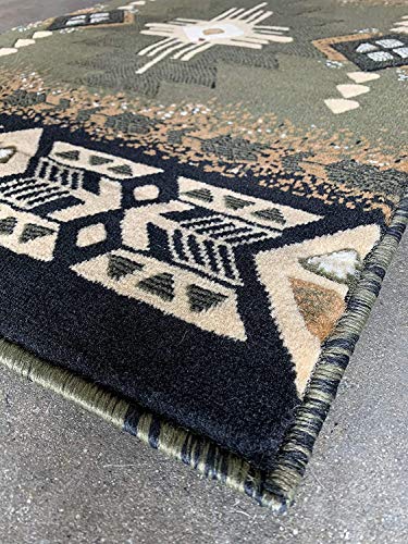 YHSF South West Native American Area Rug C318 (Sage Green, 2 Feet x 3 Feet 4 Inches)