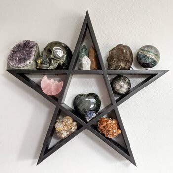 ONOW MaxCo Gothic Decor, Pentagram Shelf, Goth Decor - Wiccan Decor, Witch Decor, Pagan Room Decor. This Goth Decor Star Shelf is a Great Horror or Halloween Room Decor. 14 in x 3 in deep