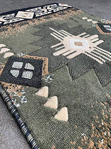 YHSF South West Native American Area Rug C318 (Sage Green, 2 Feet x 3 Feet 4 Inches)