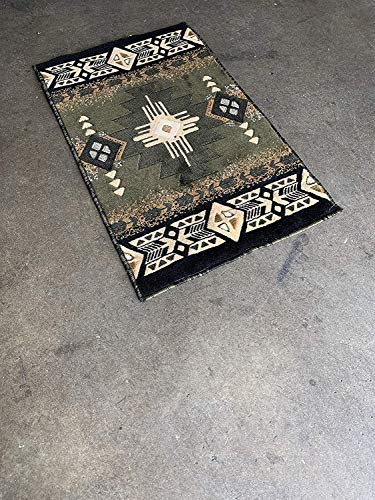 YHSF South West Native American Area Rug C318 (Sage Green, 2 Feet x 3 Feet 4 Inches)