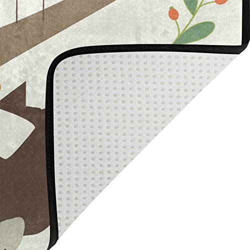 ALAZA Bunny Rabbit Animal Fox Non Slip Area Rug 5' x 7' for Living Dinning Room Bedroom Kitchen Hallway Office Modern Home Decorative