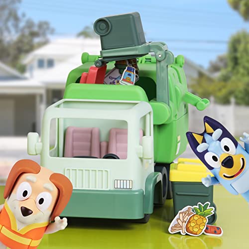 Garbage Truck - 2.5" Bluey and Bin Man poseable Figures with Playset, Multicolor