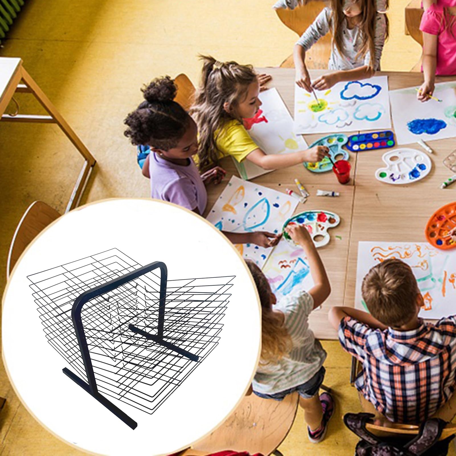 Art Drying Rack, Drawing Art Storage Rack All-Steel Double-Sided Wire Drying Rack,Suitable for Schools and Homes