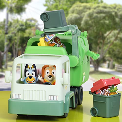 Garbage Truck - 2.5" Bluey and Bin Man poseable Figures with Playset, Multicolor