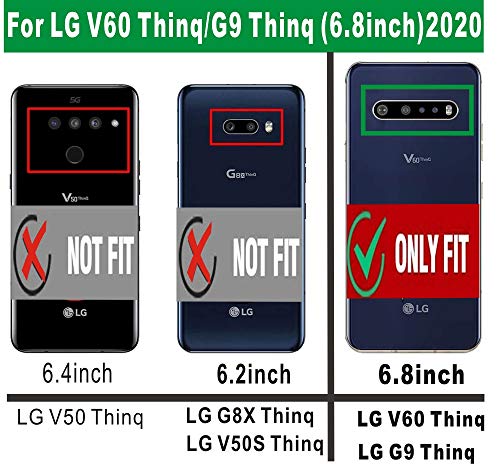 Folmeikat LG V60 Thinq/LG V60 Thinq 5G/ LG G9 Thinq Case, Screen Protector [2Pack] 360 Degree Rotating Metal Ring Slim Shock Absorption Reinforced Corner Soft TPU Silicone Case 6.8" (Wine red)