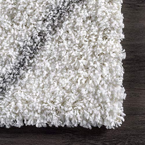 nuLOOM Tess Moroccan Shag Area Rug, 6' Round, White