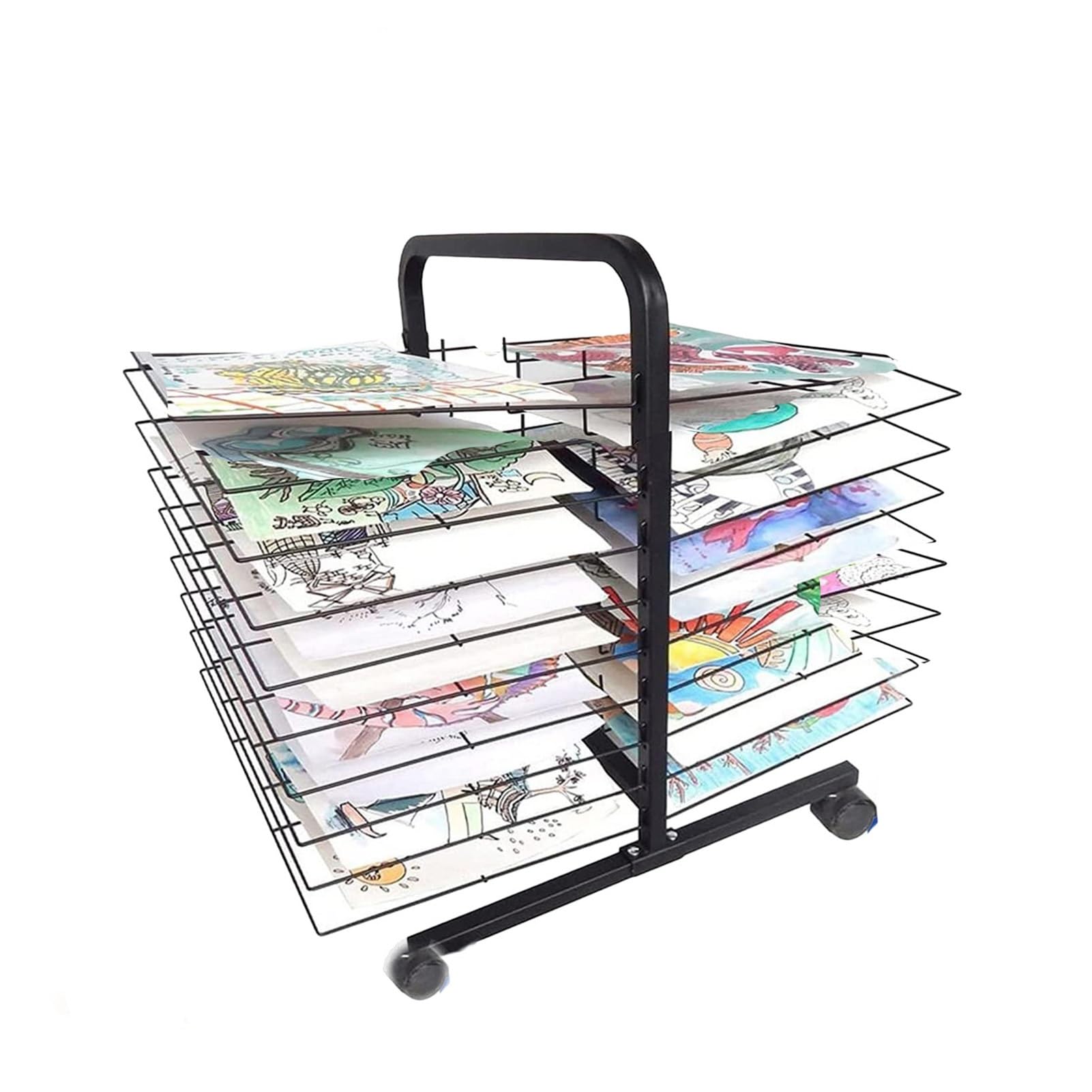 Art Drying Rack, Drawing Art Storage Rack All-Steel Double-Sided Wire Drying Rack,Suitable for Schools and Homes