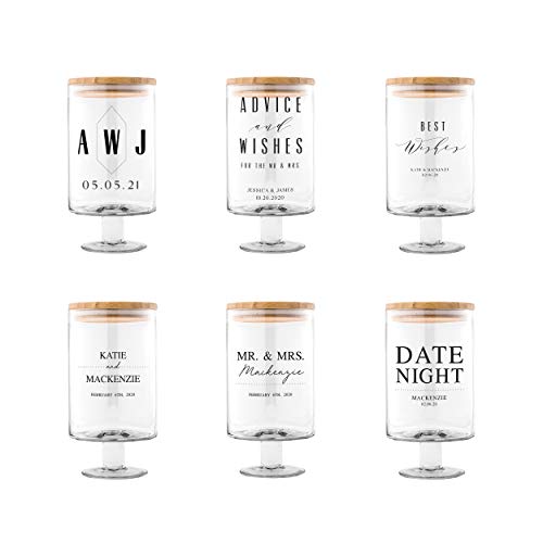 WEDDINGSTAR Personalized Glass Wedding Wishes Guest Book Jar - Date Night
