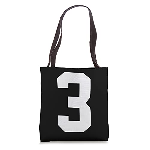 Team Uniform Jersey Number 3 Birthday Varsity Sports Team Tote Bag