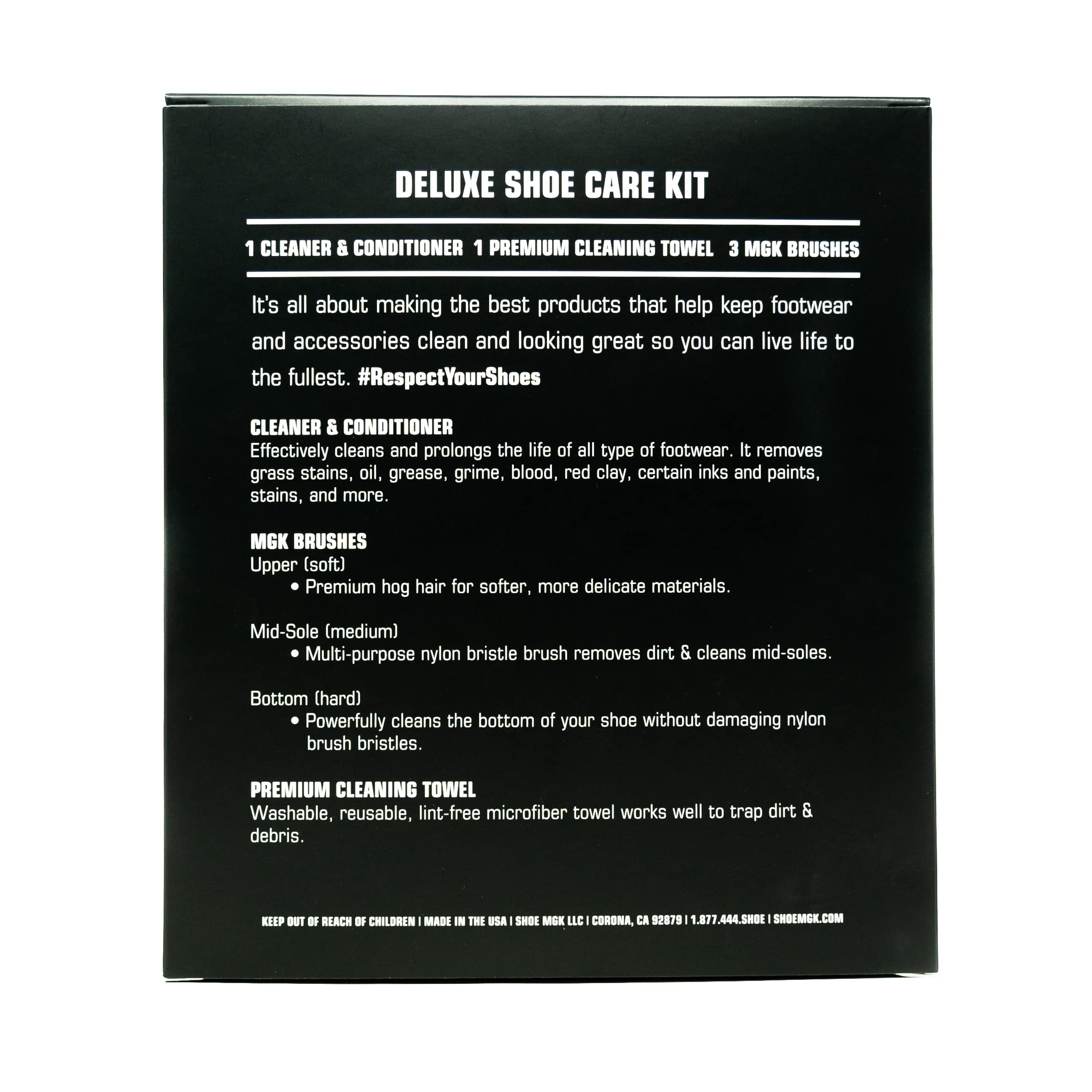 Shoe MGK Deluxe Shoe Brush Kit - Shoe Brush Set with XL Cleaner & Conditioner