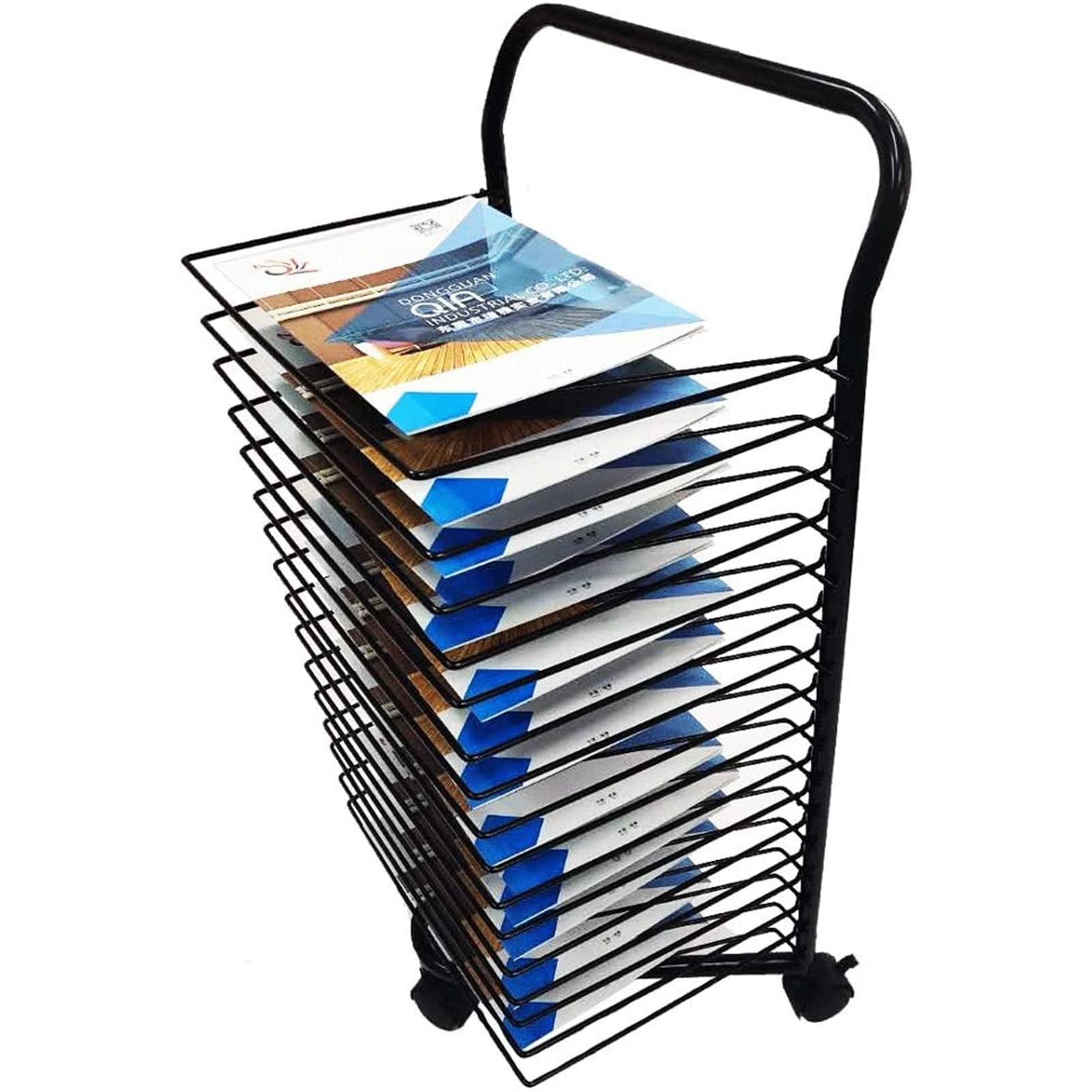 Art Drying Rack for Classroom Drying Rack，Art Drying Rack for Art Metal Wire Work Display Rack, Art Carts with Wheels for Classroom Art Studios and Home Use. Drying & Print Racks ( Color : Black )