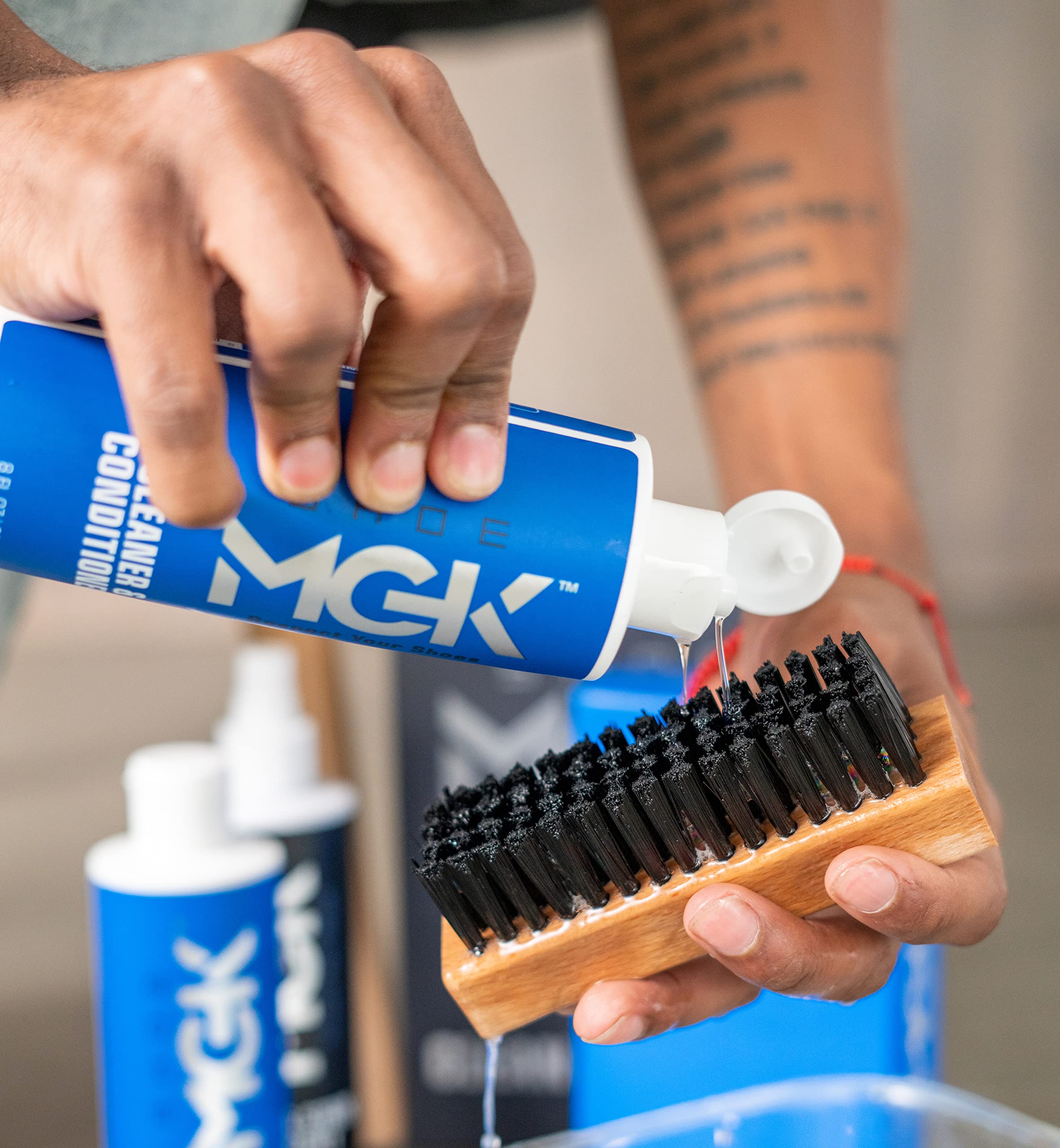 Shoe MGK Deluxe Shoe Brush Kit - Shoe Brush Set with XL Cleaner & Conditioner