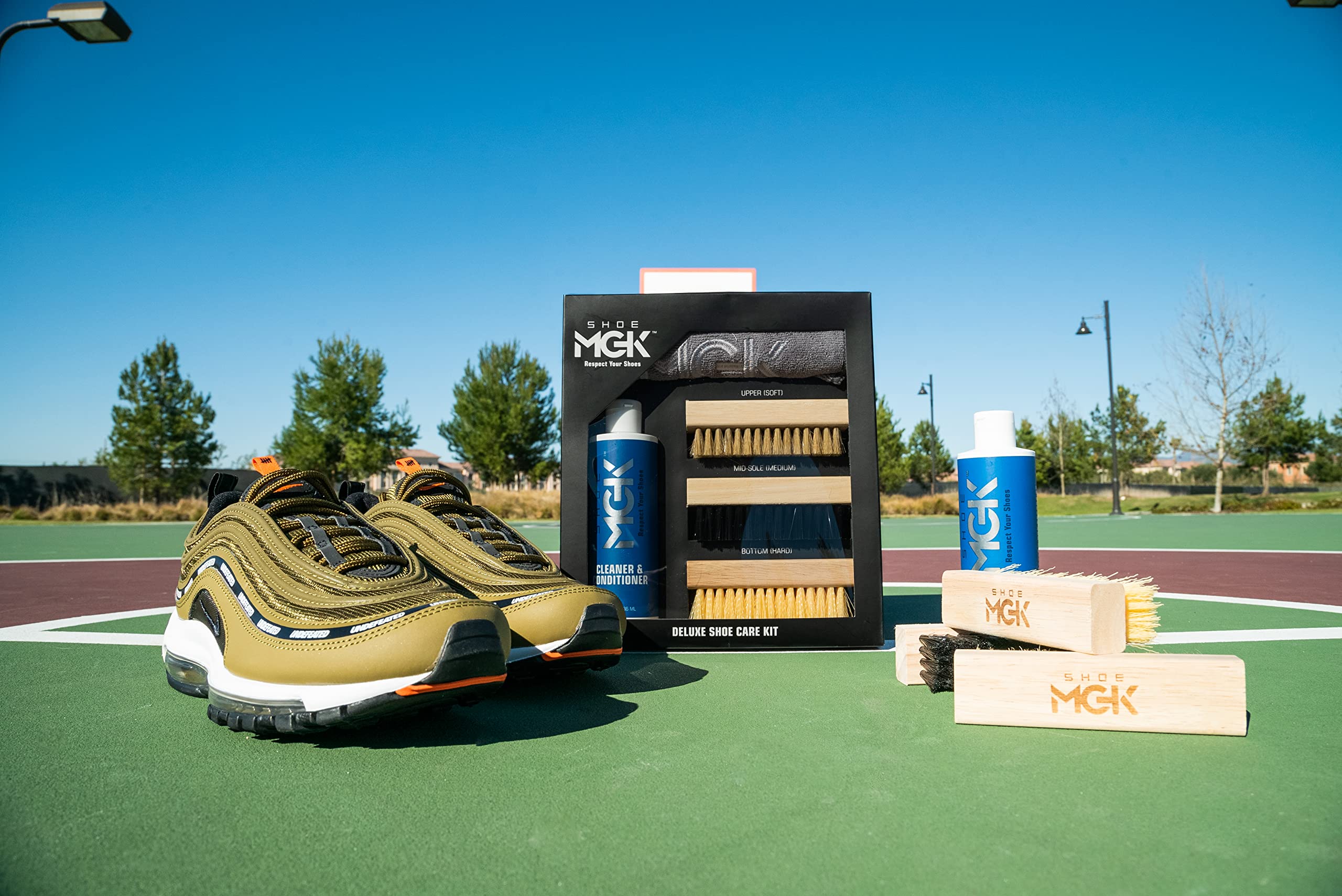 Shoe MGK Deluxe Shoe Brush Kit - Shoe Brush Set with XL Cleaner & Conditioner